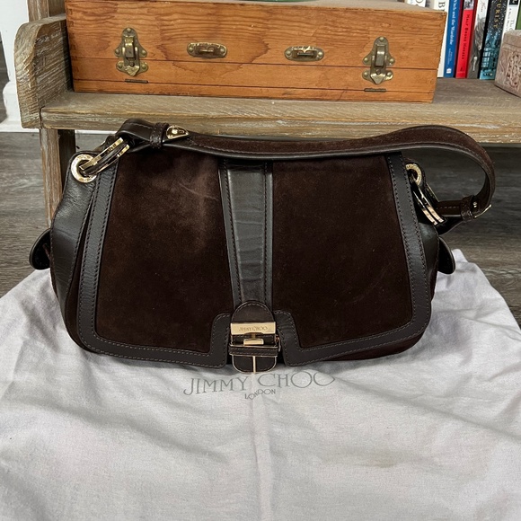 Jimmy Choo | Bags | Vintage Jimmy Choo Suedeleather Chocolate Brown ...